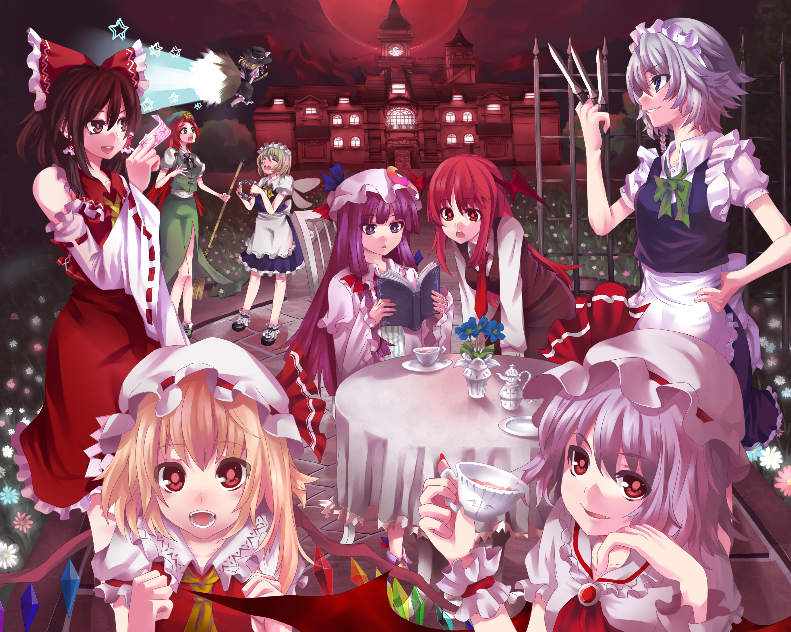 hitoto touhou flandre scarlet hakurei reimu hong meiling izayoi sakuya kirisame marisa koakuma ...